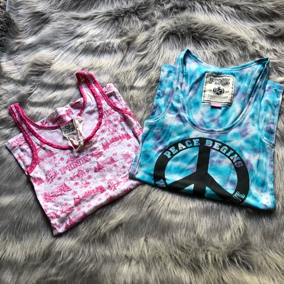 PINK Victoria's Secret | Tops | Victorias Secret Pink Tank Top Bundle ...